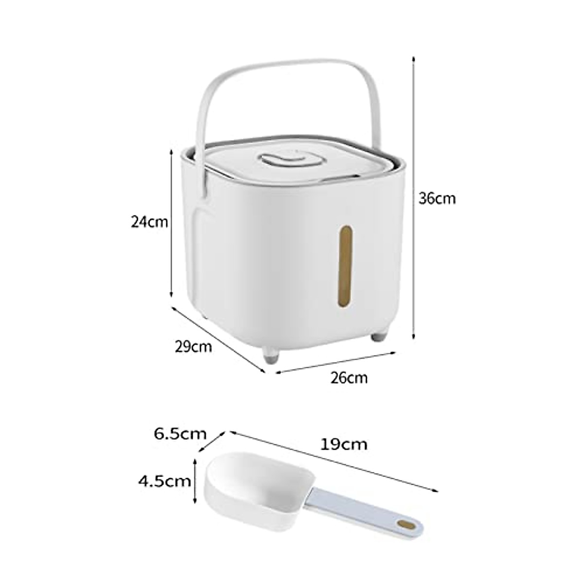 HOMHOLDON 22 Lbs Rice Dispenser,Large Sealed Grain Storage Container with Measuring Cup Food Dispenser Kitchen Organizer for Rice,Beans,Grains,Cereal Dry Food,Pet Food(Large)