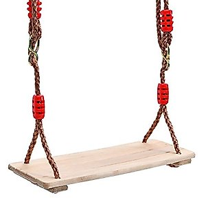 Swing Wooden se Bagima 42 * 19 * 9 Wooden Swing Outdoor and Indoor Hanging Wooden Tree Swings Seat for Children and Adults
