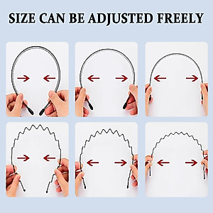 DEEINN Unisex Fashion Headbands, Hair Bands for Outdoor Sports - Wavy Metal Band for Men and Women