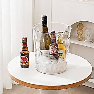 Dicunoy 3 Pack Ice Bucket, Plastic Champagne Bucket Chiller for Parties, Small Wine Beverage Storage Tub with Handle for Bar, Home, Beer, Champagne Bottles, 2 and 3 Liter