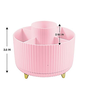 XDRELEC 360 Degree Rotating Pen Holder, Pencil Holder for Desk, Office Desk Organizers and Accessories, Pencil Cup, Pen Organizer，Office Organization and Storage (pink)