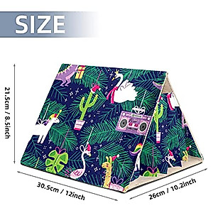 enheng Small Pet Hideout Christmas Hat Flamingo Unicorn Alpaca Swan Jungle Hamster House Guinea Pig Playhouse for Dwarf Rabbits Hedgehogs Chinchillas
