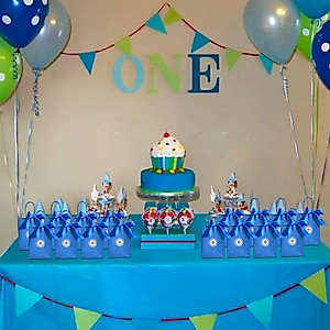 BEISHIDA Small Gift Bags Party Favor Bags Paper Gift Bags Blue Gift Bags with Handles Birthday Gift bags (6.5 x 4.5 x 2.5 Inch, 20PCS)