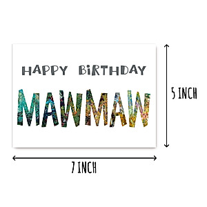 Happy Birthday Mawmaw - Mawmaw Birthday Card - Mawmaw Card - Card For Mawmaw Modern - Mawmaw Birthday Card - Card For Mawmaw