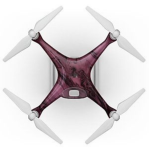 Design Skinz Design Skinz Black & Pink Marble Swirl V1 Full-Body Wrap Decal Skin-Kit Compatible with The Drone DJI Phantom 4