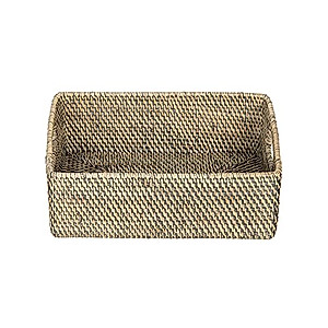 Kouboo 1060122 Laguna Rattan Shelf & Organizing Basket, Gray-Brown