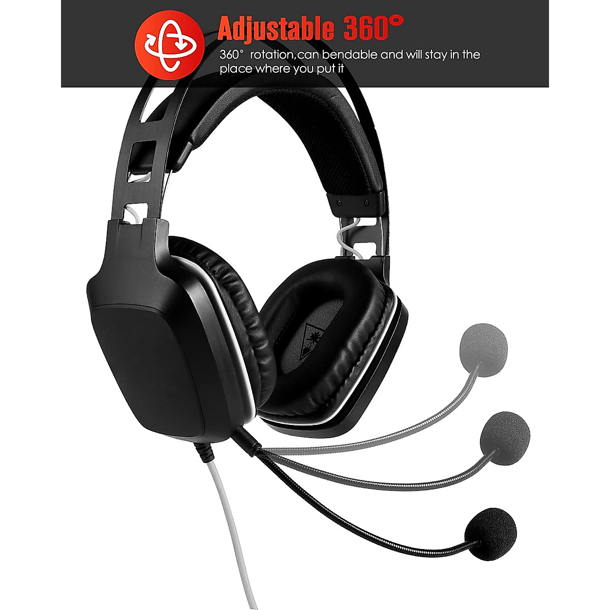 AKKE Replacement Game Mic Compatible for Razer Electra V2 3.5mm Jack Detachable Microphone Boom Noise Cancelling Compatible for Razer Electra V2 Gaming Headsets