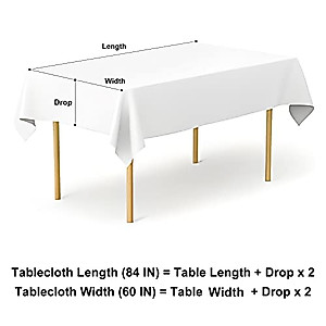 misaya Rectangle Waterproof Vinyl Table Cloth, Buffalo Flannel Backed Tablecloth, Wipeable Plastic Table Cover for Dinner, Kitchen, Outdoor, (60" x 84", Black and White)