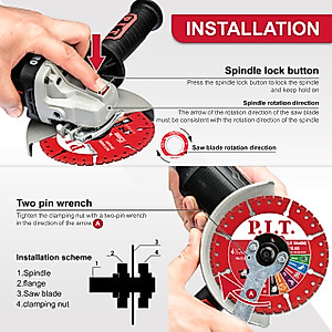 P.I.T. 4 1/2 Inch Diamond Cutting Wheel Metal Cutting Blade for 7/8" Arbor Angle Grinder Cutting Disc with 5000+ Cuts on Metal, Rebar,Sheet Metal,Angle Iron,Stainless Steel,3PCS Cut Off Wheels ﻿