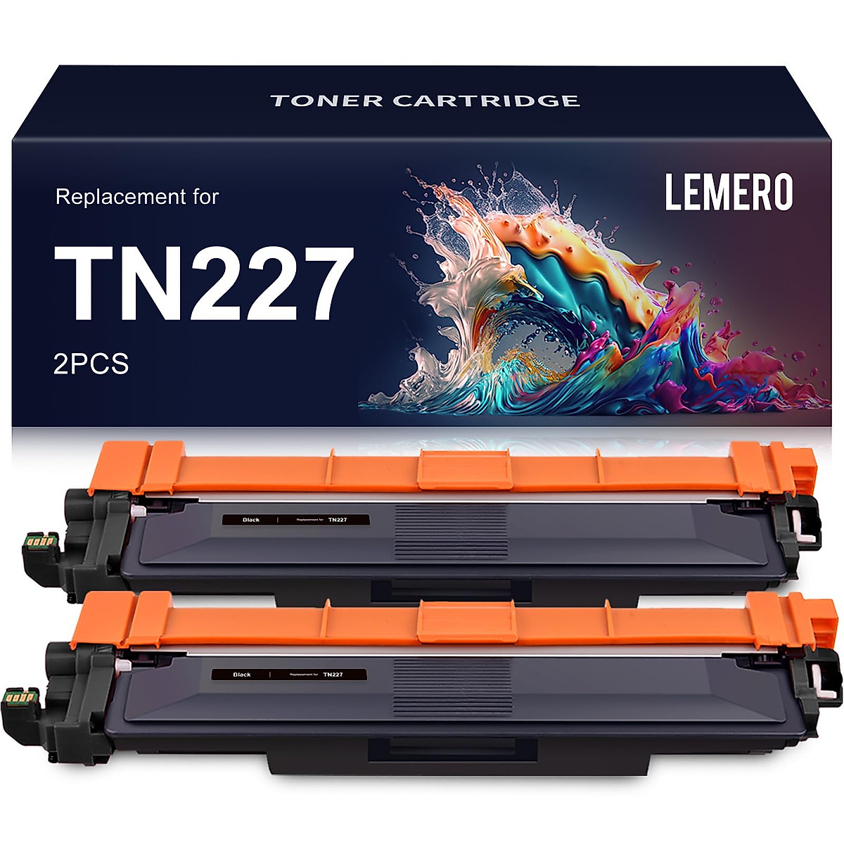 LEMERO Compatible Toner Cartridge Replacement for Brother TN227 TN223 TN227bk High Yield for MFC-L3770CDW HL-L3270CDW HL-L3230CDW HL-L3290CDW HL-L3210CW MFC-L3710CW MFC-L3750CDW Printer (2 Black)