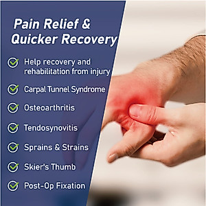 Comforband Quick-Strap Wrist & Thumb Spica Splint for De Quervain's Tenosynovitis, Long Stabilizer Brace for Tendonitis, Arthritis, Sprains & Wrist Thumb Forearm Fracture Support Cast (S/M, Right Hand)