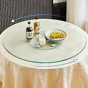 DOUKI Glass Lazy Susan Turntable For Dining Table 24in Tabletop Rotating Serving Swivel Large Serving Plate Lazy Susan Organizer For Table (Size : 36inch(90cm))
