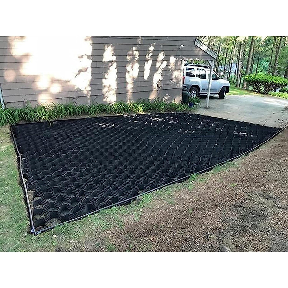 Driveway Grids Garden Shed Base Grid,Heavy Duty Gravel Stabilizer Geocell Grid for Retaining Walls Driveway Path, Muds/Erosion Control Foundation Extensible ( Color : W x L , Size : 1m x 5m (3.3X16.5f