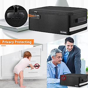 Photo Organizer Box with Lock, Fireproof Photo Storage Box with 16 Clear 4" x 6" Photo Storage Cases Photo Keeper Picture Storage Containers Box, Portable Photo Storage Containers with Handle
