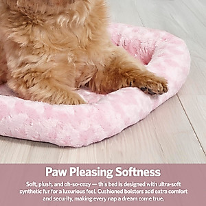 MidWest Homes for Pets Bolster Dog Bed 18L-Inch Pink Dog Bed or Cat Bed w/ Comfortable Bolster | Ideal for "Toy" Dog Breeds & Fits an 18-Inch Dog Crate | Easy Maintenance Machine Wash & Dry