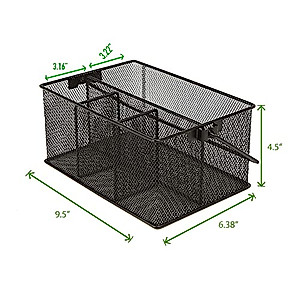Mind Reader Storage Basket Organizer, Utensil Holder, Forks, Spoons, Knives, Napkins,