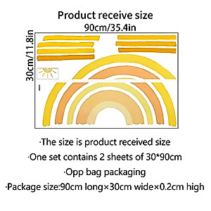 66.9x28.3 Inch Boho Rainbow Wall Decals Removable Rainbow Wall Sticker Wall Art Vinyl Peel and Stick Rainbow Decals for Girls Kids Bedroom Nursery Playroom Decor