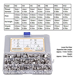 Acorn Hex Cap Nuts, Acorn Cap Nuts, 249Pcs Hex Acorn Cap Nut Assortment Kit M3 M4 M5 M6 M8 M10 DIN1587 304 Stainless
