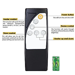 DlandHome Electric Fireplace Heater, White Electric Fireplace with Mantle, Room Heater, Space Heater,1400W