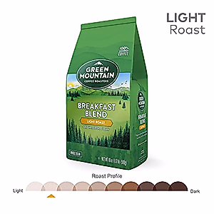 Green Mountain Coffee Roasters Breakfast Blend, Whole Bean Coffee, Light Roast, 18 Ounce (Pack of 1)