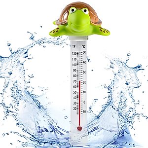 Floating Pool Thermometer, Large Display with String Easy to Read, Shatter Resistant, for Outdoor & Indoor Swimming Pools, Spas, Hot Tubs & Aquariums (Turtle)