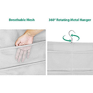 1 Pack - SimpleHouseware 24-Pocket Double-Sided Hanging Closet Underwear Organizer, Grey