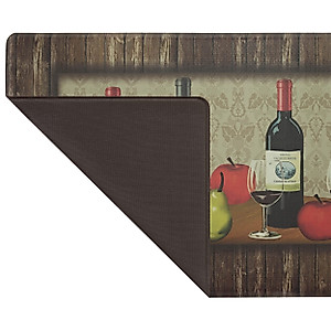 Chef Gear - Anti-Fatigue Kitchen Mat, Novelty Design, Cushioned Comfort Chef Mat, Standing Relief & Support| Skid-Resistant, Measures 18" x 30", Sophisticated Wine Design