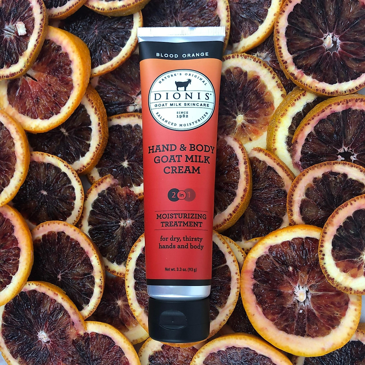 Dionis Goat Milk Skincare 3.3oz Blood Orange Hand & Body Cream - Travel Size Hand Lotion For Hydrating & Moisturizing Dry Skin - Cruelty Free Cream Made In The USA - Paraben Free Formula