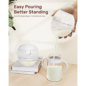 Grownsy Manual Breast Pump, Silicone Milk Collector Shells for Breastmilk, Wearable Breast Milk Catcher for Breastfeeding, Kick-Proof with Sealed Flange, Breastfeeding Essentials for Nursing Newborns