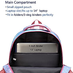 BLUEFAIRY Mermaid Backpack for Girls Elementary School Bags for Kids Primary School Cute Book Bags Fish Scale Child Gifts Presents Travel Mochila Sirenpara Niñas Lightweight 17 Inch (Rose)