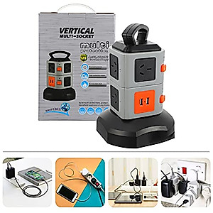 2 Power Outlet Home Power Board Power Board Outlets Socket Power Board with Surge Protector Strip Smart Charging Socket USB Power Supply Pc Fireproof Material