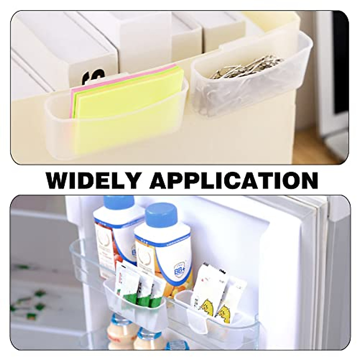Skycase Fridge Organizer, 4pcs Refrigerator Seasoning Mini Hanging Storage Boxes for Saucing Storage