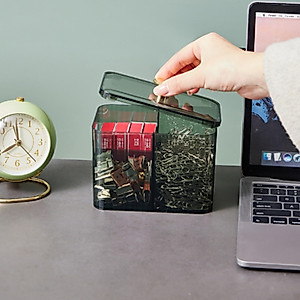 OIWTLIFE Cotton Swab Holder Cotton Pad Holder with 3 Compartments Green Bathroom Vanity Storage Organizer