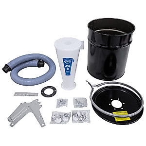 Oneida Air Systems Dust Deputy 2.5 Deluxe Cyclone Separator Kit with 10-Gallon Mobile Steel Dust Bin for Wet/Dry Shop Vacuums (DD 2.5 Deluxe 10-Gal)