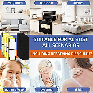 FLT4825 HEPA Filter B Replacement Compatible with G-Guardian Air Purifiers AC4825 AC4300 AC4800 AC4900 AC4850,4 H13 True HEPA Filters+8 Carbon Pre-Filters