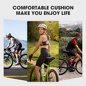 MEENCOOL Bike Seat Cushion - Gel Padded Bike Seat Cover for Men & Women Comfort, Adjustable Velcro Secure Bicycle Seat Cushion Compatible with Peloton, Indoor & Outdoor Bicycle Seat(11"x7"，Blue)