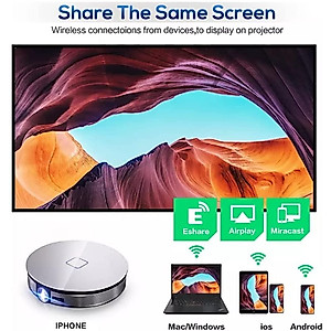 Feilx Mini Projector 2022 Upgraded Portable Video-Projector,Portable DLP Mini Projector 1280x720P WiFi HDMI Compatible Support 1080P 4K Home Theater Projector