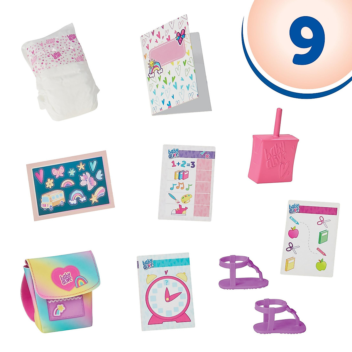 Baby Alive Time for School Baby Doll Set, 12 Inch, Back to School Toys for Girls & Boys, Brown Hair, Preschool Gifts for Kids, Ages 3+ (Amazon Exclusive)