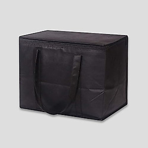 Kichvoe Insulated Food Cooler Bags Non-woven Thermal Food Tote Bags Catering Pizza Bags Food Carrying Bag with Bottom Board for Food Warm Outdoor Picnic