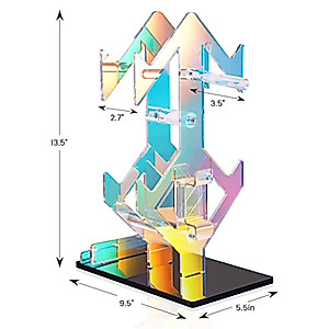 NiHome Iridescent Acrylic 2-Tier Universal Game Controller Headset Holder Rack, Modern Storage Organizer for PS5 Xbox ONE Switch Game Controllers and Headphones Anti-Slip Stable Gaming Accessory Stand