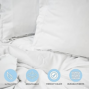 WhiteClassic White Duvet Cover Queen Size Zipper Closure - Luxury Soft Queen Duvet Cover Set 3 Piece, 1 Duvet Cover 90x90 and 2 Pillow Shams | Comforter Not Included