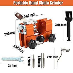 WuKXLinLL Chainsaw Sharpener,Hand-Cranked Chainsaw Chain Sharpening Jig Kit,with 3 Grinding Rod and Cleaning Brush,Small Wrench, for 14"-20" Chain Saws and Electric Saws,for Lumberjack,Garden Worker