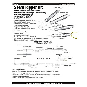 Penn State Industries PKSRSS Chrome Seam Ripper Kit Starter Package Woodturning Project