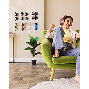 MaxGear Sunglasses Organizer 2 Pack, Wall Mounted Glasses Holder, Clear Acrylic Display Rack for Multiple Eyeglasses Organizer, Ideal for Home and Office, 14 Slots