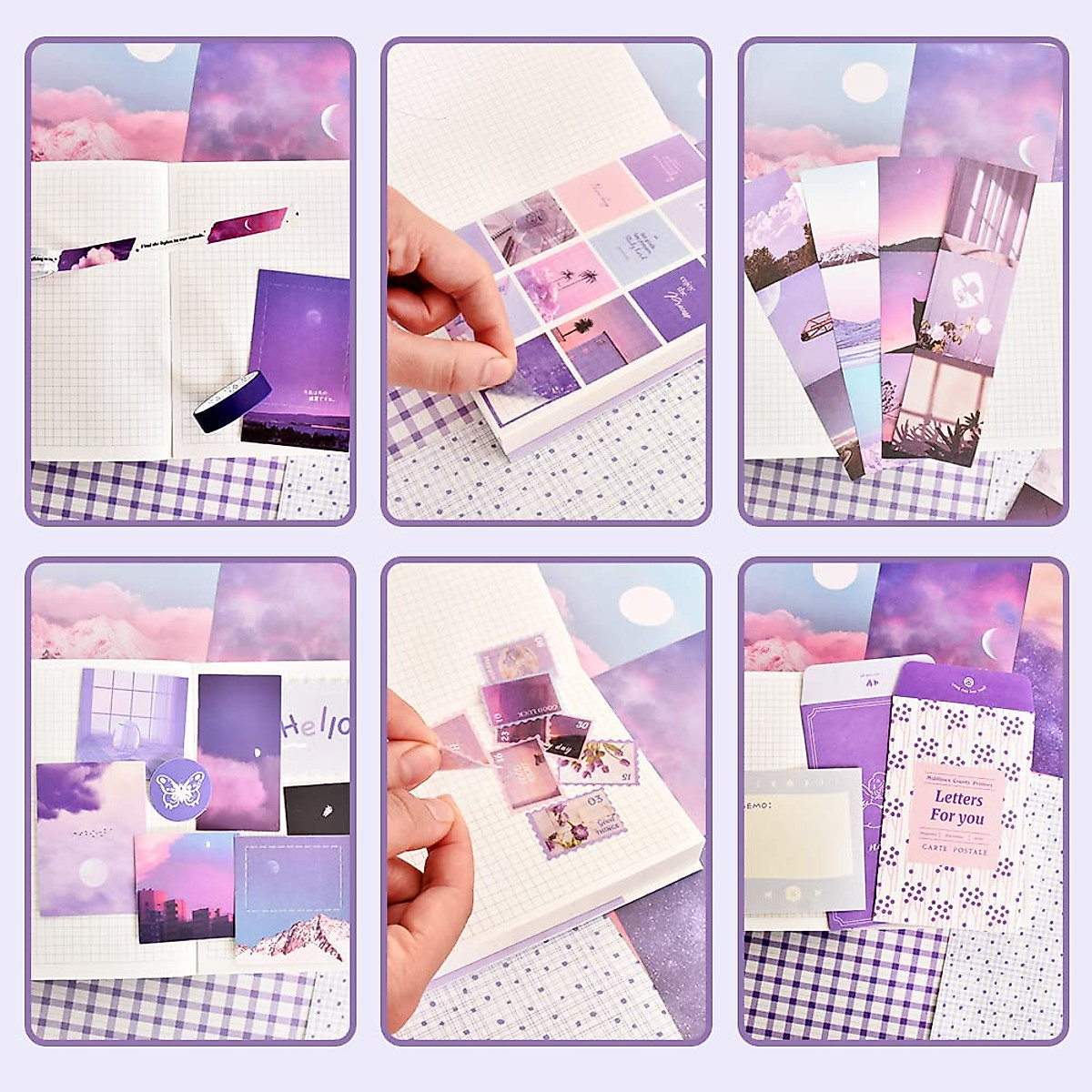 348 Pcs Vintage Scrapbook Kit, Aesthetic Scrapbooking Kit for Journaling Supplies, DIY Scrapbooking Supplies Bullet Junk Journal, Stationery, Great Craft Gift for Teens Girls Kids Women Beginner