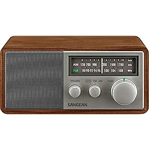 Sangean SG-116 Retro Wooden Cabinet Radio,Walnut-Silver