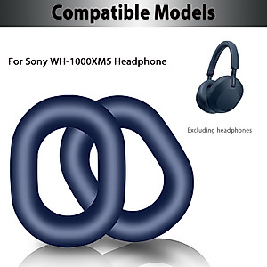 Adhiper Silicone Ear Pads Cover Protector for Sony WH-1000XM5 Headphone Cushions,Sweat-Proof and Washable Ear Cushions Cover for Sony WH-1000XM5(WH1000XM5) (Dark Blue)
