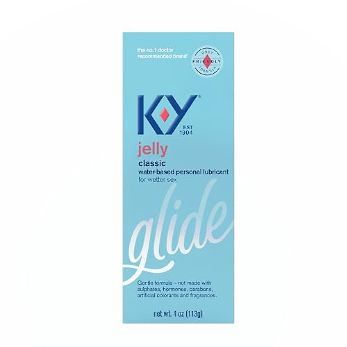 K-Y Jelly Water Based Lube For Sex, Anal Lube, Non-Greasy Water Based Personal Lubricant, pH Friendly Sex Lube Can Be Used With Sex Toys For Women & Male Sex Toys, Condom Friendly Personal Lube, 4 OZ