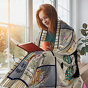 Qubygo Book Lovers Gifts for Women - Book Lovers Blanket, Reading Gifts for Girls, Book Club Gifts, Gifts for Book Lovers, Bookworm Gifts, Librarian Gifts, Reading Gifts Ideas Blanket 60"x50"
