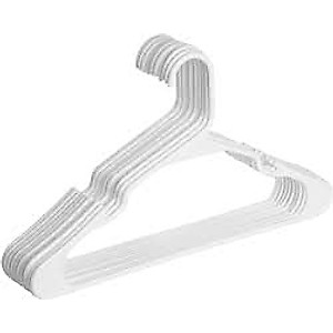 20-Pack White Notched Plastic Clothes Hangers - Durable, Space-Saving, and Closet Organizing Solution - Perfect for Shirts, Pants, Dresses, and More